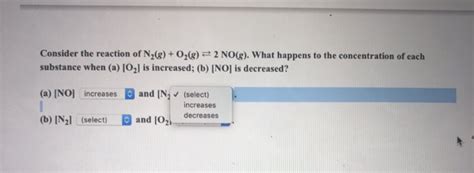 Solved Consider The Reaction Of N2 G O2 G 2 No G