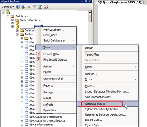 sql server export all tables from sql server into separate files