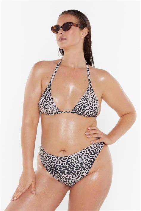 Nasty Gal This Kitty Swims High Leg Bikini Bottoms Nasty Gal Plus