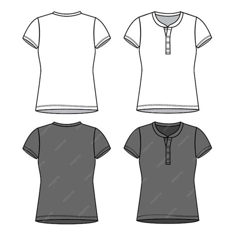 Premium Vector Ladies T Shirt Fashion Flat Sketch Template