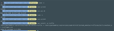 node js upgraded node and npm via nvm but old node is still used for