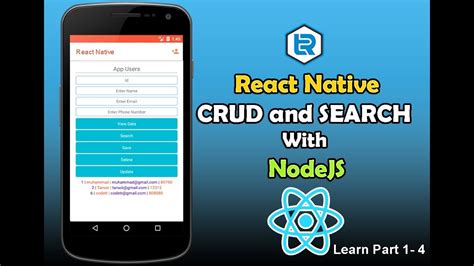 react native make crud with nodejs as server part 1 youtube