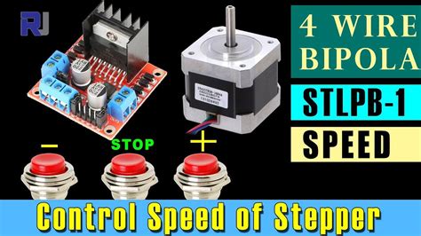 Control Speed Of Stepper Motor Using L298n With Push Button Switches