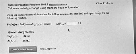 Solved Close Problem Tutored Practice Problem 10 6 2 Calculate