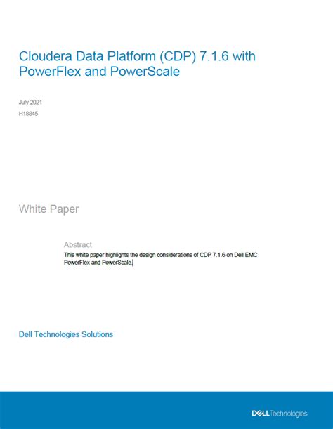cloudera data platform cdp 7 1 6 with powerflex and