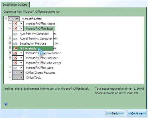 when opening excel get a windows installer message