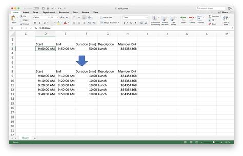 ma excel split cells ishascse