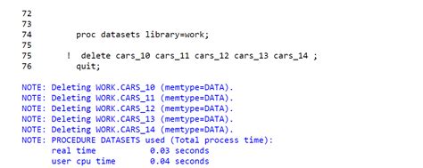 how to delete data in sas learn sas code