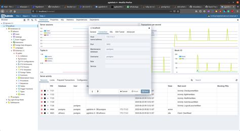 postgresql docker pgadmin4 connection refused while