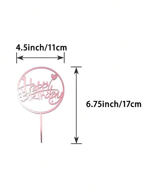 6pcs Happy Birthday Cake Topper Set Double Sided Glitter Acrylic