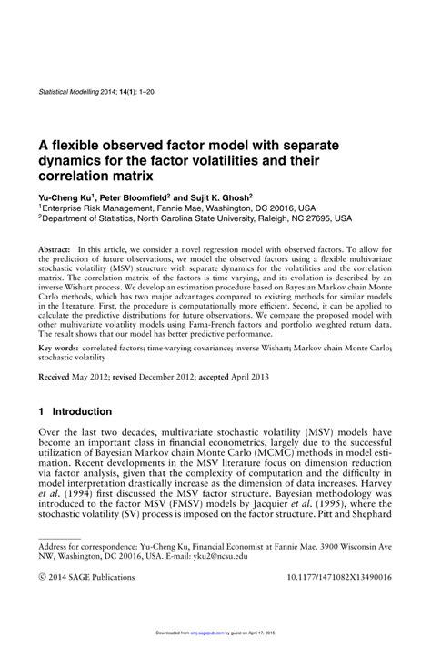 Pdf A Flexible Observed Factor Model With Separate Dynamics For The