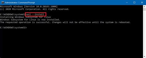 how to install wsl 2 with one command on windows 10