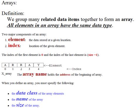 declare an array