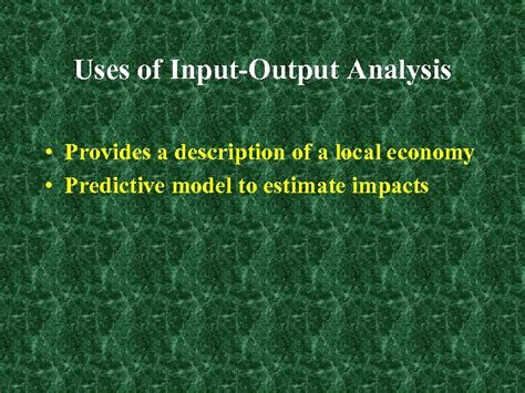 Input Output Model Basics Tom Harris University Of Nevada