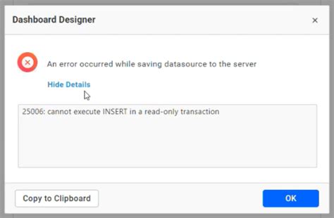 how to resolve cannot execute insert in a read only transaction issue