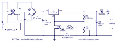24v lead acid battery charger circuit electronic
