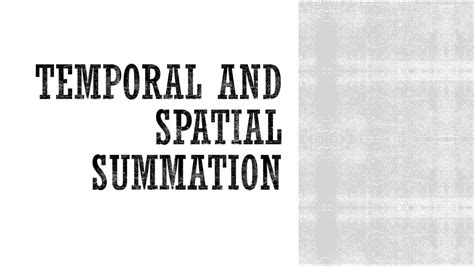 Temporal And Spatial Summation Youtube
