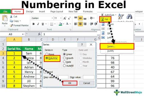 numbering in excel how to automatically add serial numbers in excel