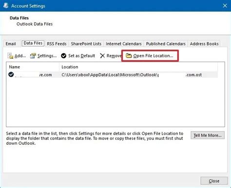 how to fix outlook data file cannot be accessed