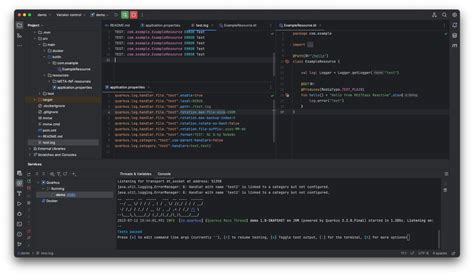 logging intellij doesn t show external quarkus log files when