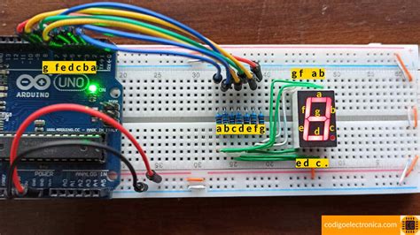 arduino display 7 segmentos ánodo común codigoelectronica