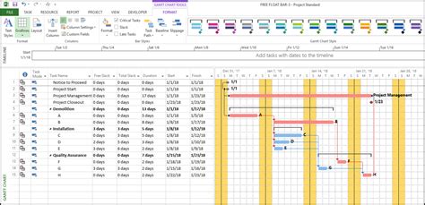 displaying free float and total float gantt chart bars in microsoft project