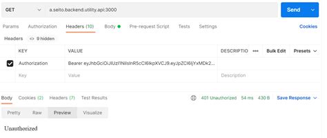 node js always returning 401 unauthorized in passport jwt stack