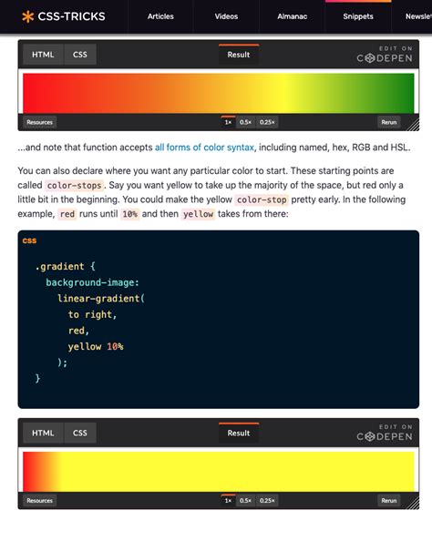 gradient direction css tricks css linear gradient css syntax