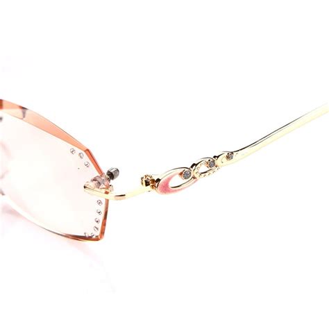 Soolala Luxury Rhinestone Reading Glasses Elegant Rimless Design Fuzweb