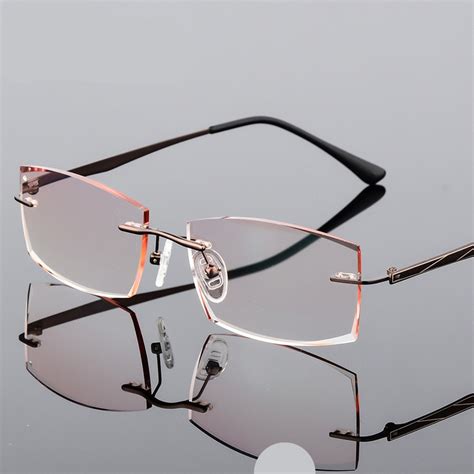 2019 Luxury Rhinestone Reading Glasses Women Diamond Trimming Rimless