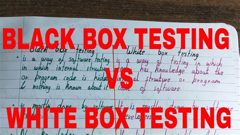 Blackbox Vs Whitebox Testing Black Box Testing Vs White Box Testing