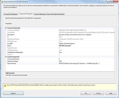 ssis ole db command update statement misbah