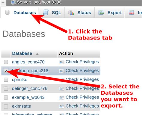 exporting your database for transfer