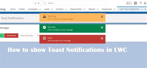 how to display toast messages in lwc salesforce lightning web
