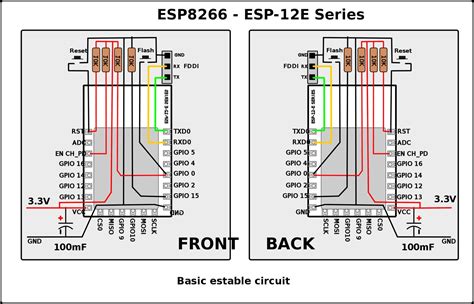 esp8266 12e pinout schematic circuit diagram nodemcu