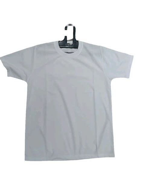 Poly Cotton Plain Men White T Shirts Round Neck At Rs 185 Piece In