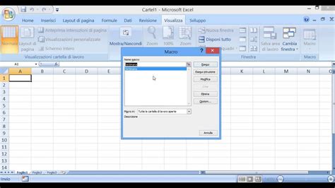 come registrare le macro in excel youtube