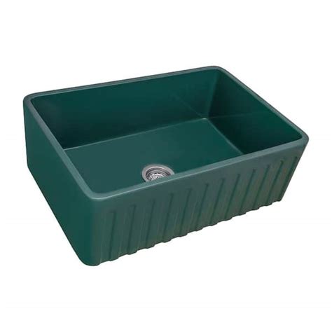 Ruvati Fiamma 33 X 20 In Farmhouse Apron Front Single Bowl Emerald