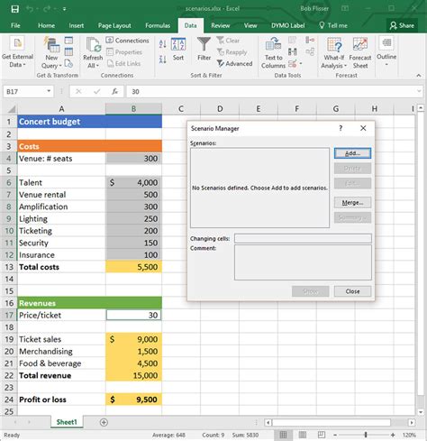 excel what if analysis how to use the scenario manager envato tuts