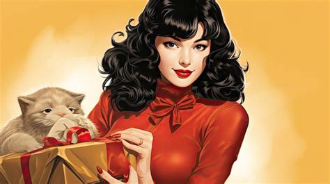 Premium Ai Image Beautiful Pinup Girl Dressed As Santa Claus With Ts