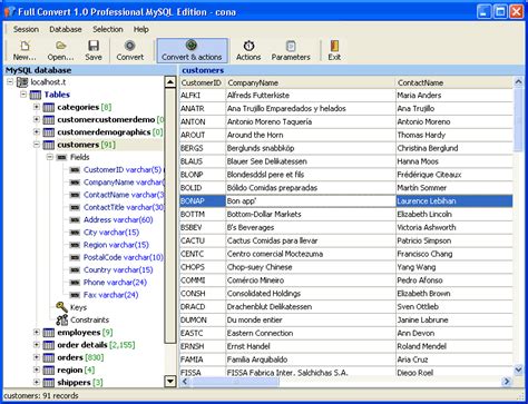 full convert convert databases transfer data from one