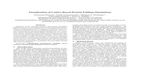 Visualization Of Lattice Based Protein Folding Simulations