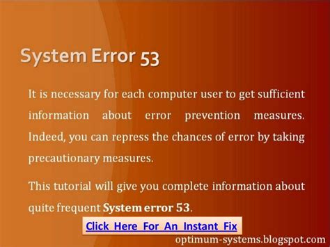 how to fix system error 53