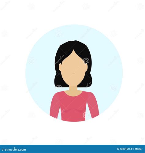 Portrait Femelle Sans Visage De Personnage De Dessin Animé Disolement
