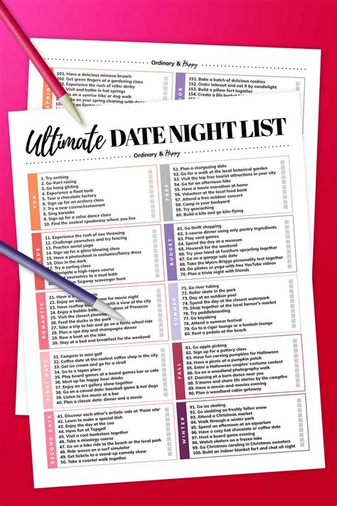 210 Date Ideas The Only Date Night List You Need Ordinary And Happy