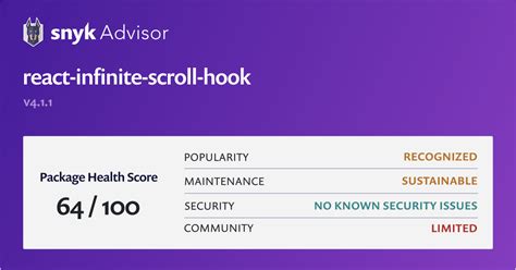 react infinite scroll hook npm package snyk
