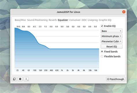 jamesdsp for linux is an audio effect processor for pipewire or