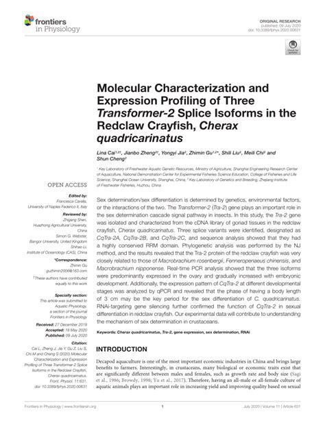 Pdf Molecular Characterization And Expression Profiling Of Three