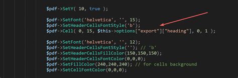 setfont for heading grid 4 php support center