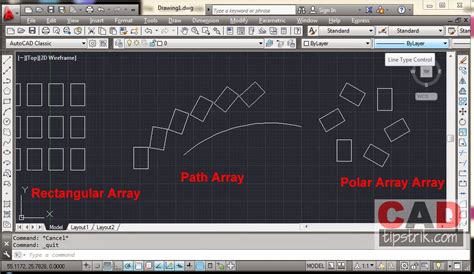 penggunaan rectangular array pada autocad tips triks autocad